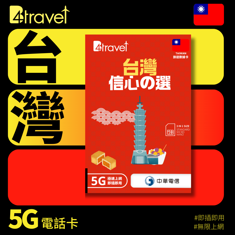 B4travel 台灣 10GB 5G 上網卡（365日/年卡） – B4travel 旅遊電話卡